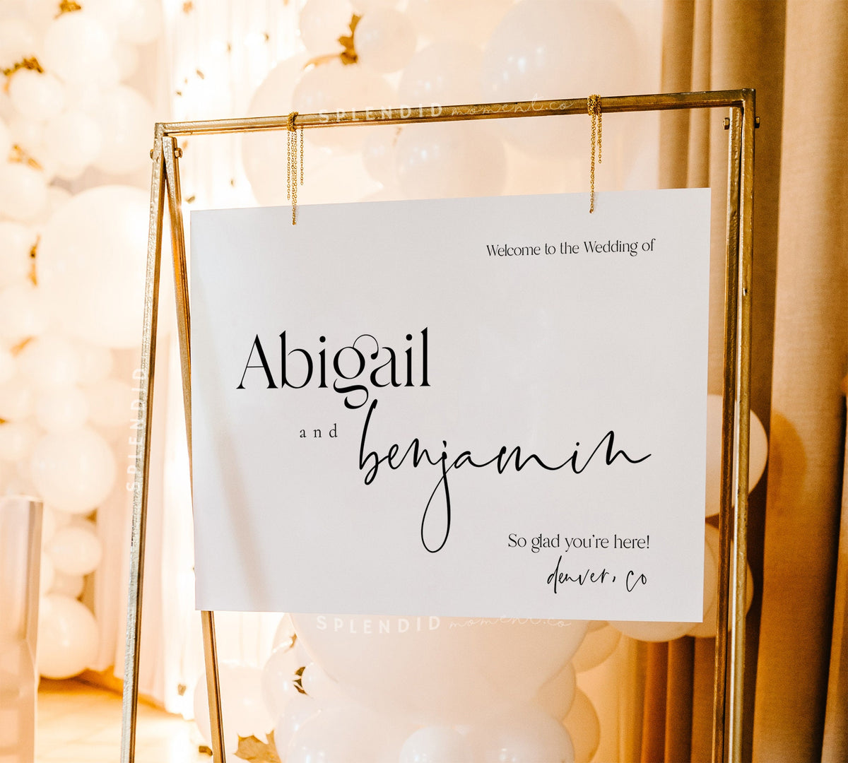 Modern Wedding Welcome Sign Template, Landscape Wedding Welcome Sign ...